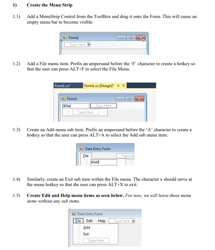Solved Program Overview Create a data entry form for | Chegg.com
