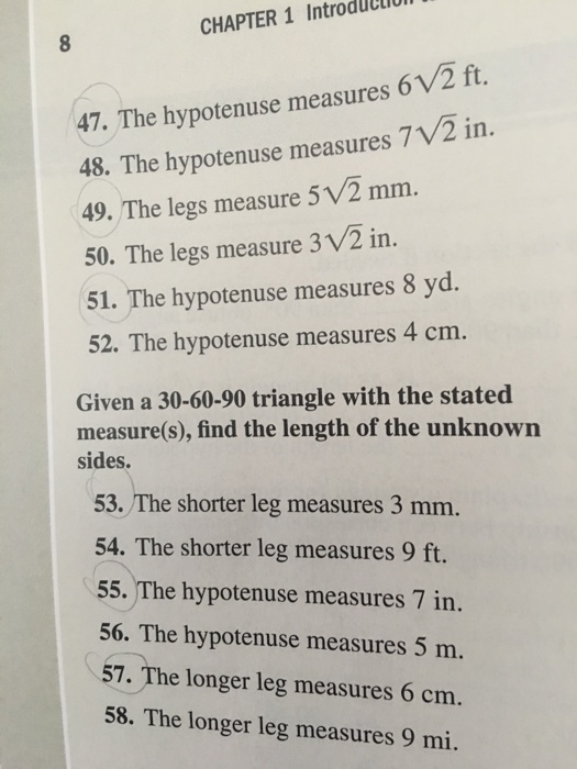 Solved The top is 45-45-90 triangle and it's the odd numbers | Chegg.com