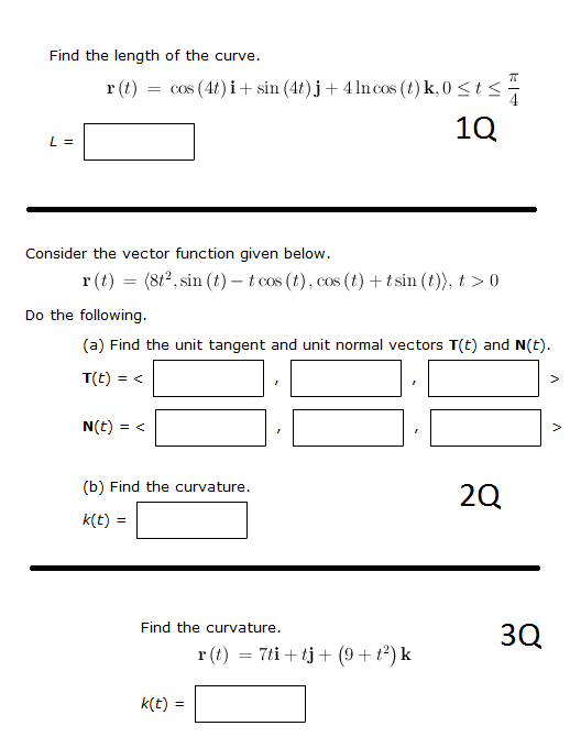 Solved Find the length of the curve. r(t) = cos (4t) i + sin | Chegg.com