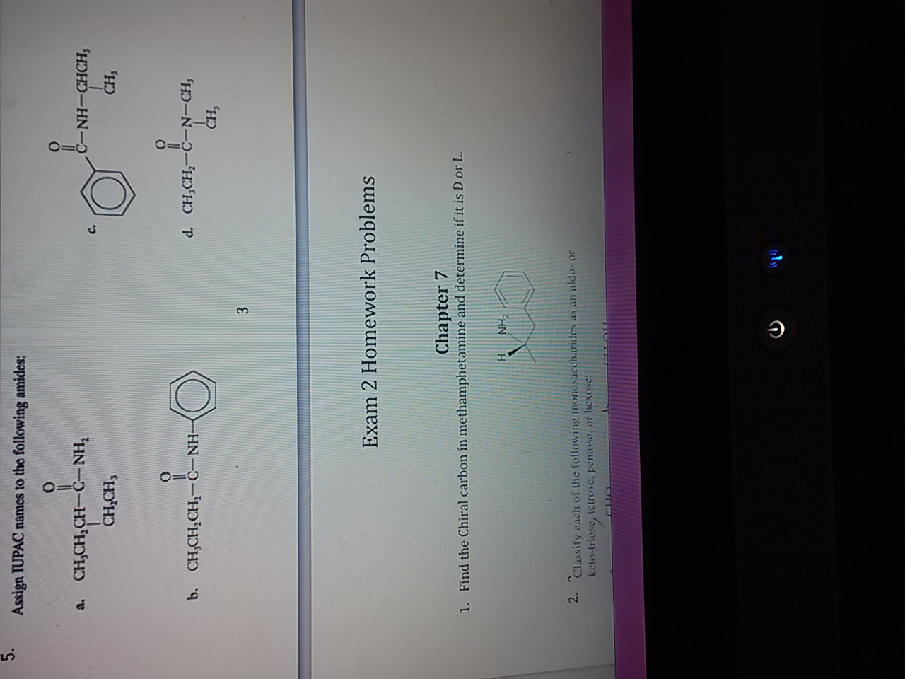 Assign IUPAC names to the following amides: | Chegg.com