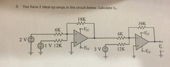 Solved You have 2 ideal op amps in the circuit below. | Chegg.com