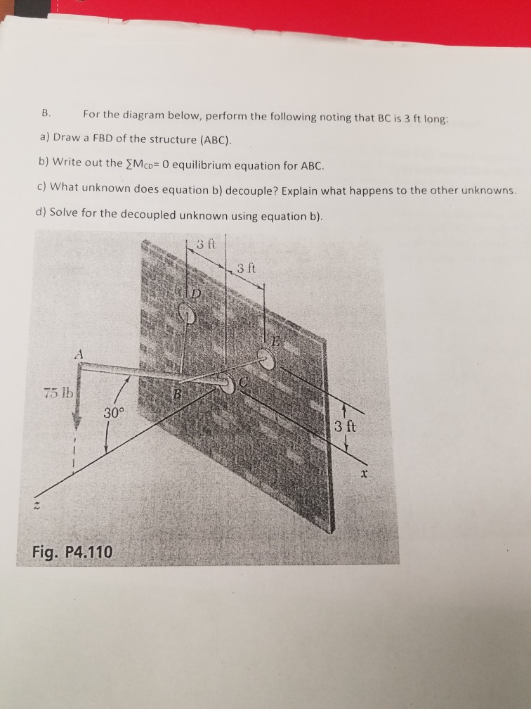 Solved B. For the diagram below, perform the following | Chegg.com