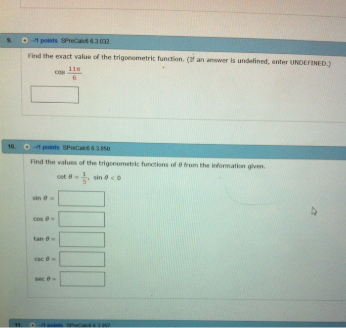 Solved Find the exact value of the trigonometric function, | Chegg.com