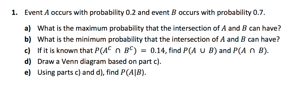 Solved Event A occurs with probability 0.2 and event B | Chegg.com