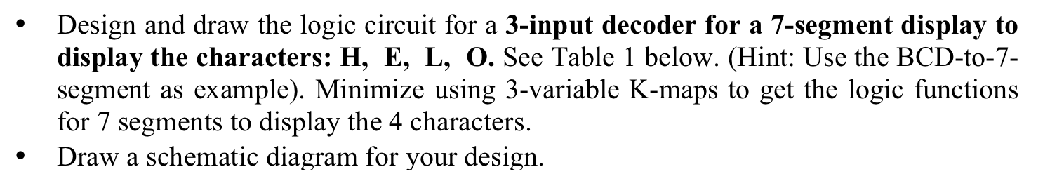 Solved Design and draw the logic circuit for a 3-input | Chegg.com