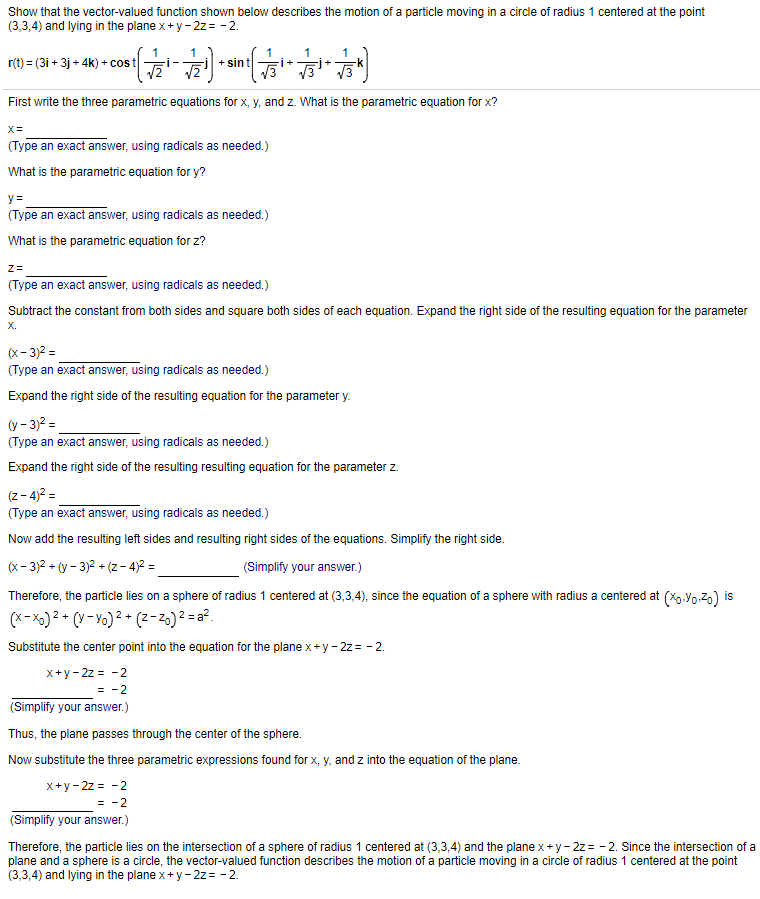 Solved Show that the vector-valued function shown below | Chegg.com