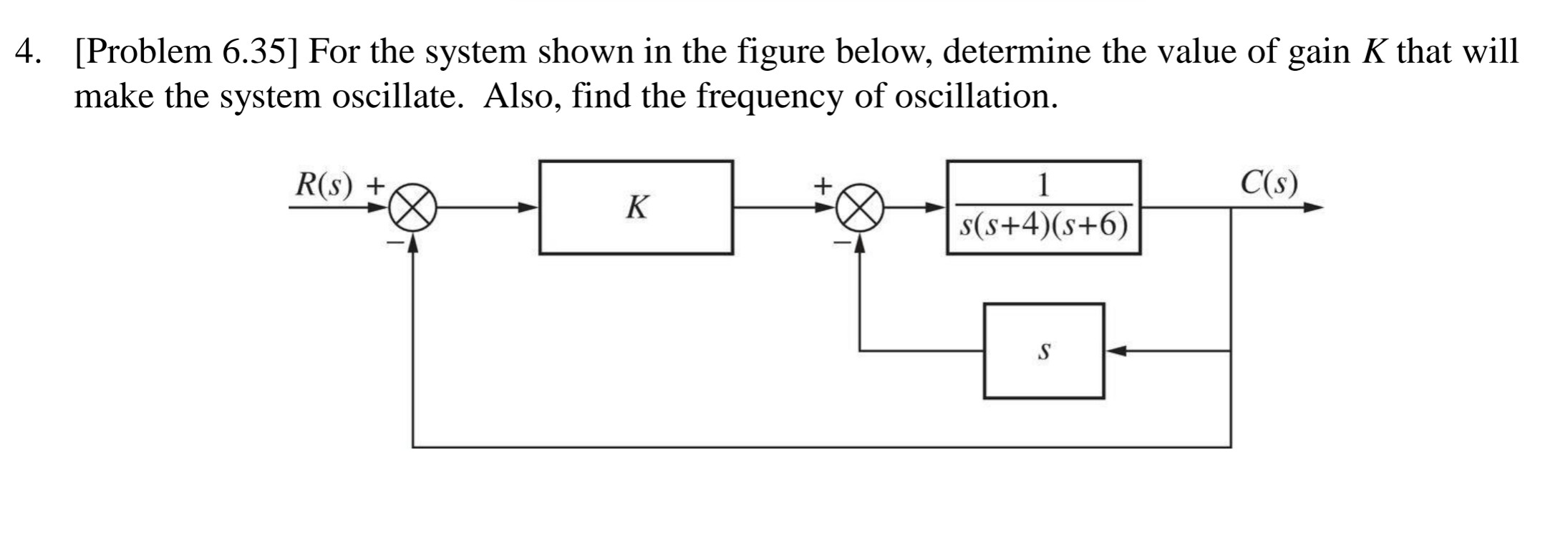 Solved For the system shown in the figure below, determine | Chegg.com