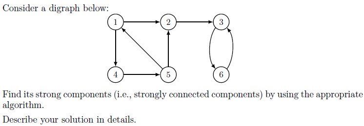 Solved Consider a digraph below: ? 3 tof 1 Find its strong | Chegg.com