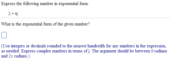 Solved Express the following number in exponential form. 2 | Chegg.com
