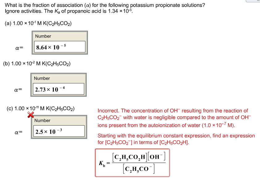 Solved What is the fraction of association (a) for the | Chegg.com