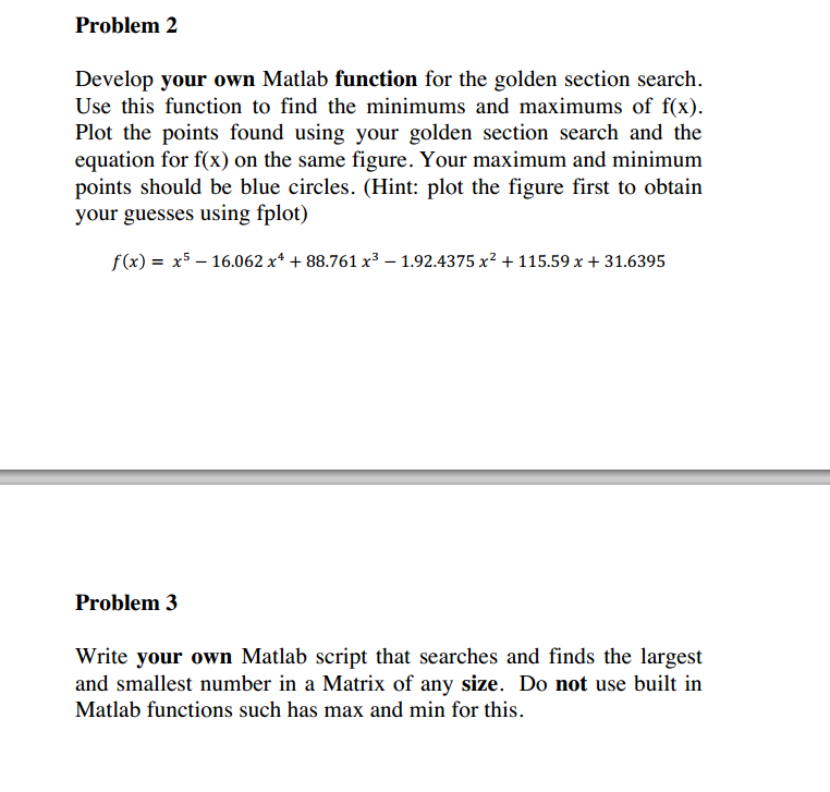 Develop your own Matlab script for the Newton Raphson | Chegg.com
