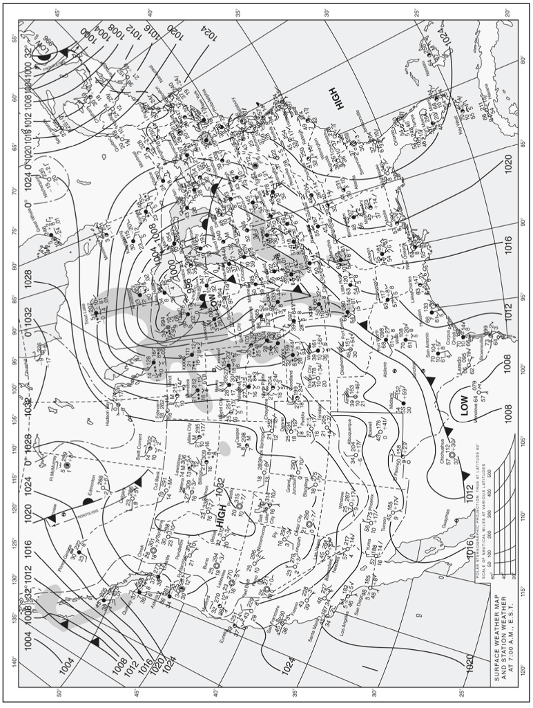 Solved b) Describe the pattern of cloudiness across the map. | Chegg.com