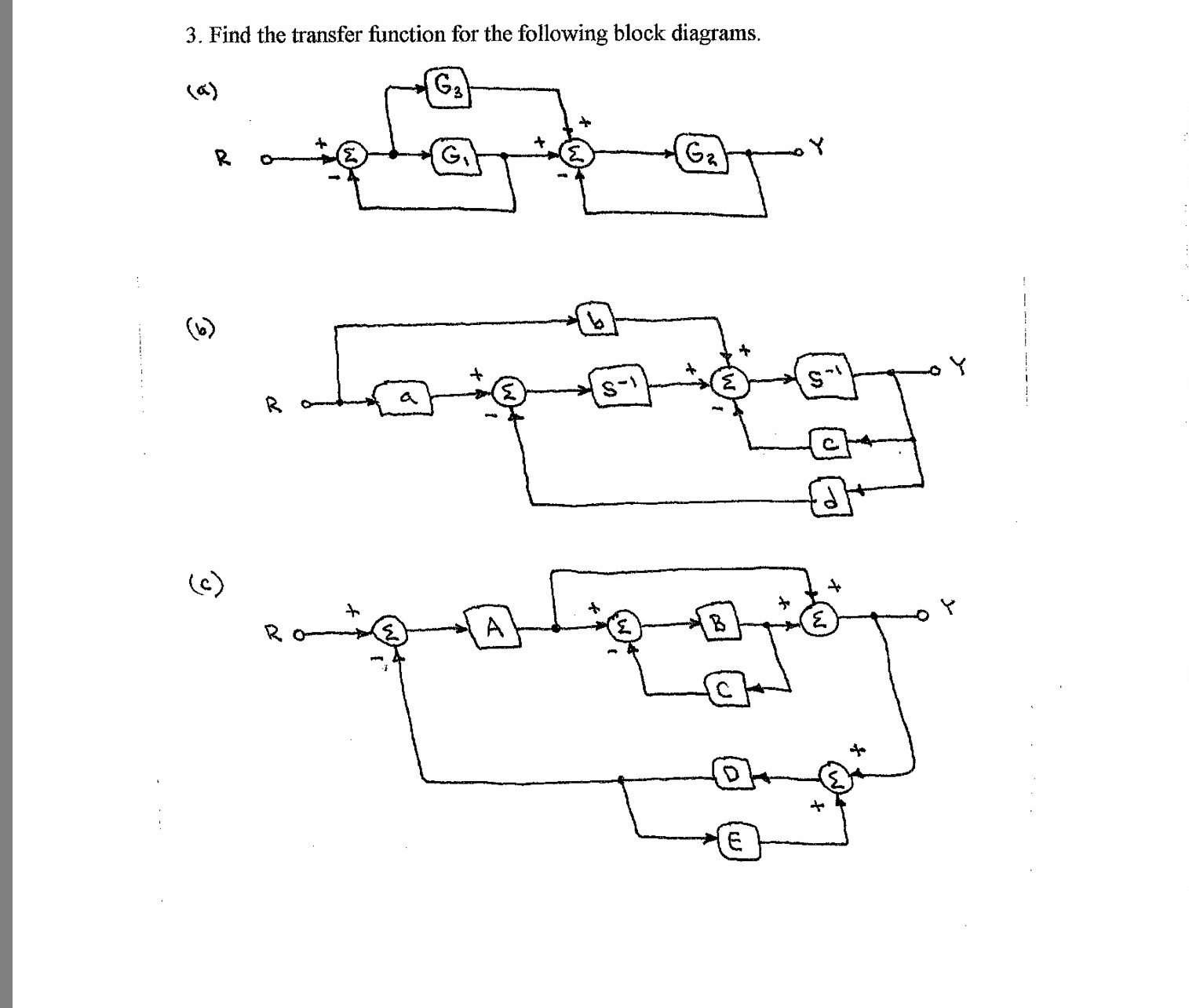 Transfer Function Block Diagram Problems Solved Simplify And