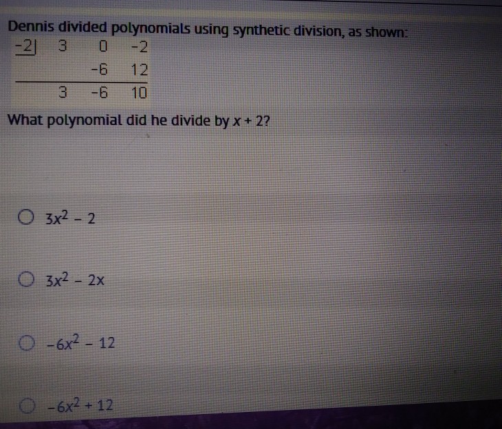 Solved Dennis divided polynomials using synthetic division, | Chegg.com
