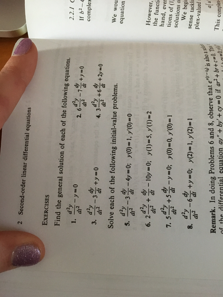 Solved 2 Second-order linear differential equations | Chegg.com