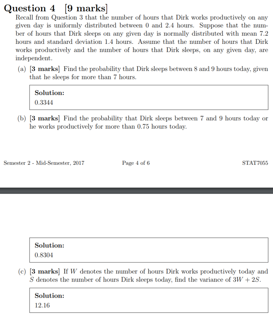Solved Q ) uestion 4 9 marks Recall from Question 3 that the | Chegg.com Solved Q ) uestion 4 9 marks Recall from Question 3 that the | Chegg.com