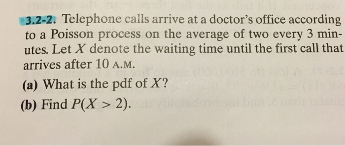 Solved Telephone calls arrive at a doctor's office according | Chegg.com