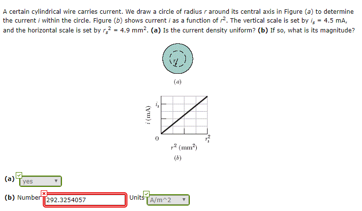 Solved A certain cylindrical wire carries current. We draw a | Chegg.com