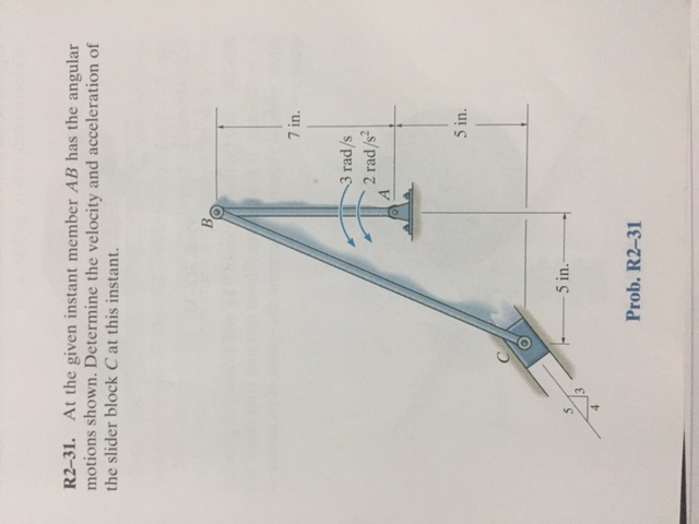 Solved At the given instant member AB has the angular | Chegg.com