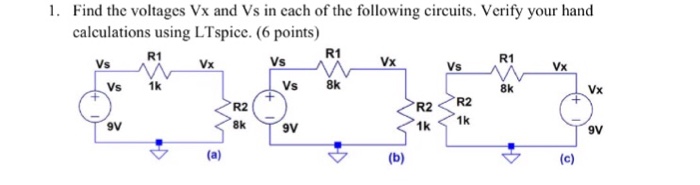 Solved Kind the voltages Vx and Vs in each of the following | Chegg.com