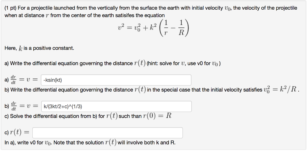 Solved For a projectile launched from the vertically from | Chegg.com