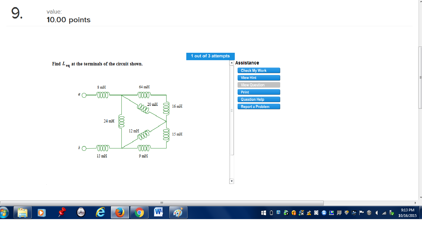 Solved 9. value 10.00 points 1 out of 3 attempts Assistance | Chegg.com