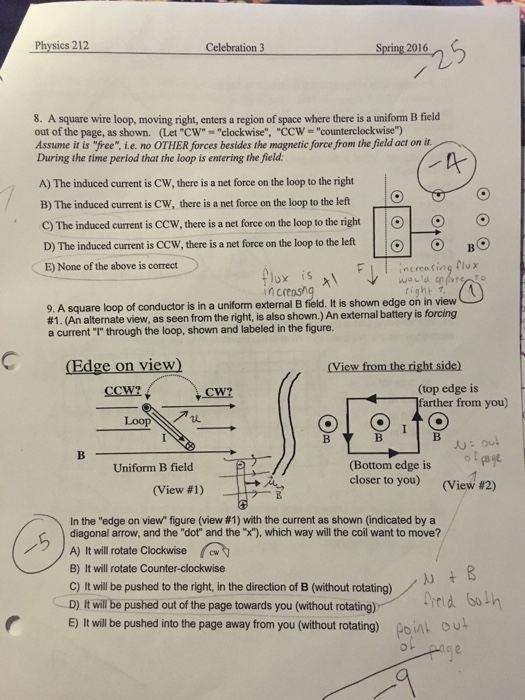Solved A square wire loop, moving right, enters a region of | Chegg.com