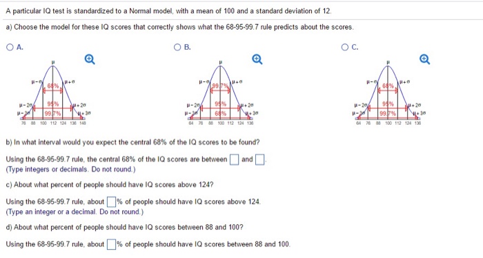 Solved A particular IQ test is standardized to a Normal | Chegg.com