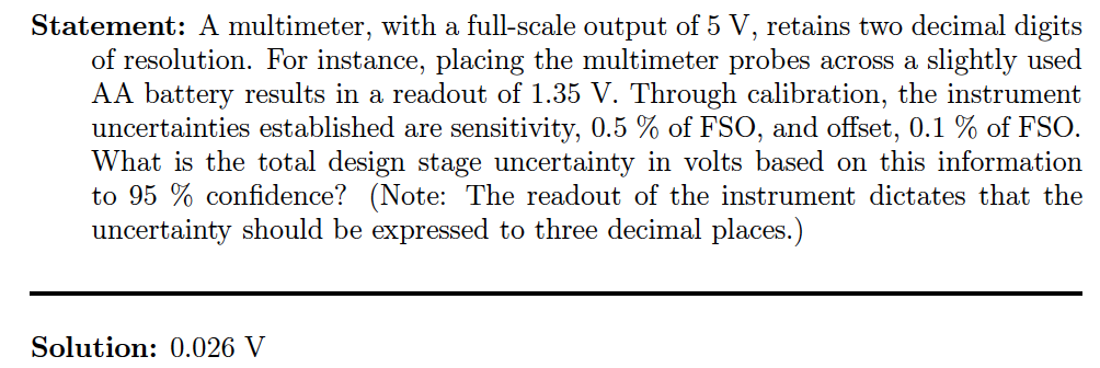 Solved Statement: A multimeter, with a full-scale output of | Chegg.com