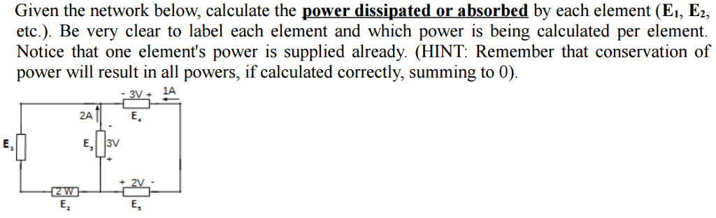 Solved Given the network below, calculate the power | Chegg.com