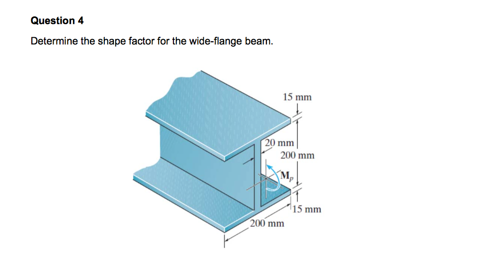 Solved Determine the shape factor for the wide-flange beam. | Chegg.com
