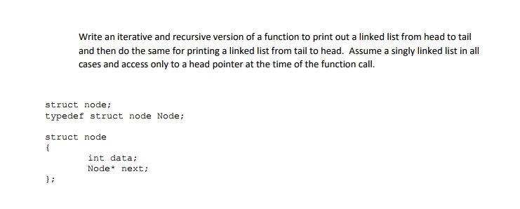 Solved Write an iterative and recursive version of a | Chegg.com
