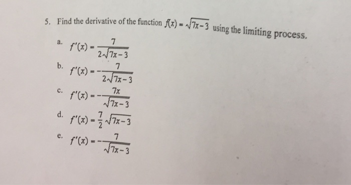 Solved Find the derivative of the function f(x) = squareroot | Chegg.com