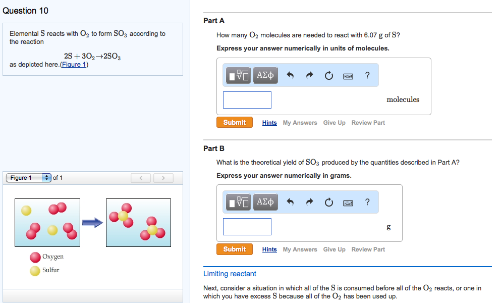 Solved Question 10 Elemental S reacts with O2 to form SO3 | Chegg.com