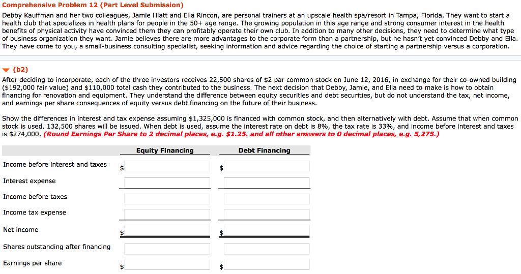 Solved Comprehensive Problem 12 (Part Level Submission) | Chegg.com