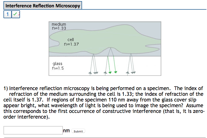 Solved Interference Reflection Microscopy medium na1.33 | Chegg.com