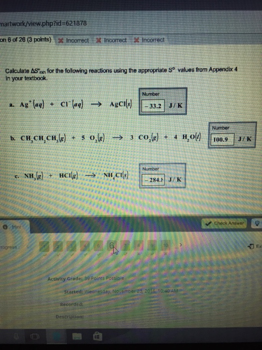 Solved Calculate delta S degree_ for the following | Chegg.com