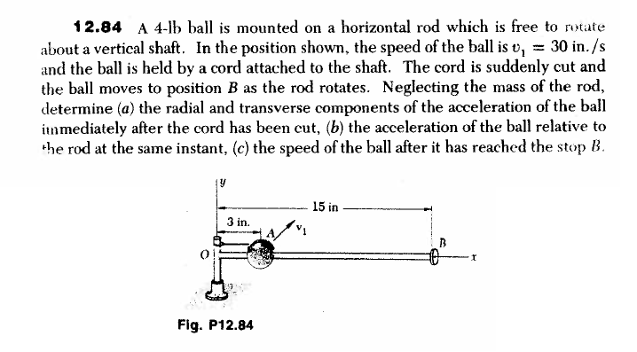 Solved A 4-lb ball is mounted on a horizontal rod which is | Chegg.com