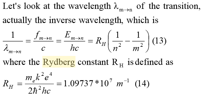 Solved Let's look at the wavelength X, n of the transition, | Chegg.com