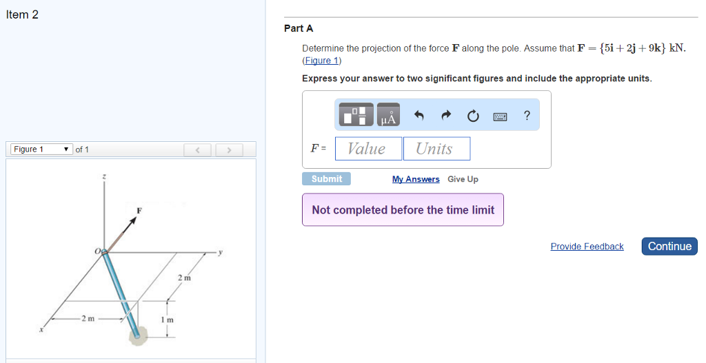 Solved Part A Determine The Projection Of The Force F