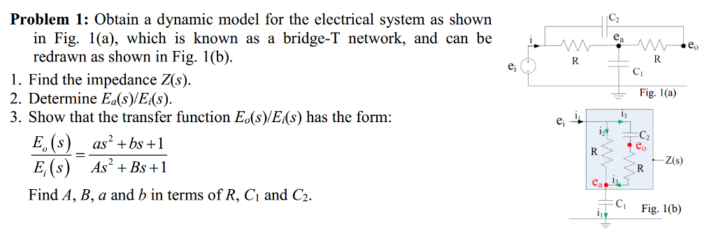 Solved Obtain a dynamic model for the electrical system as | Chegg.com