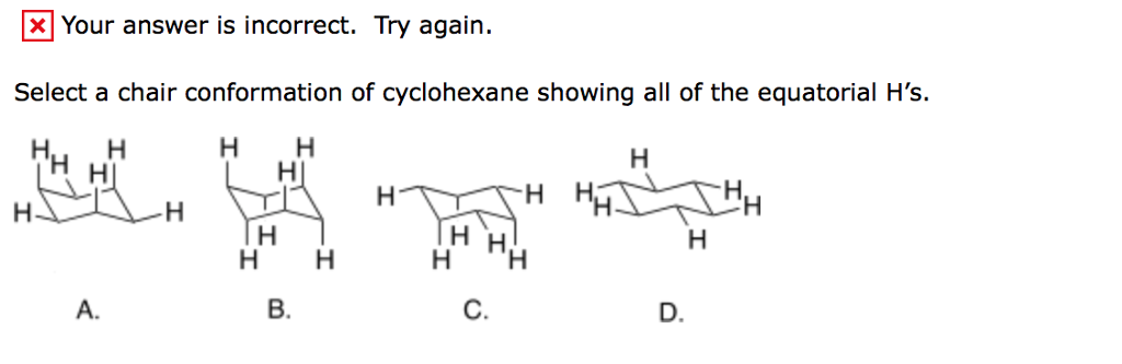 Solved Select a chair conformation of cyclohexane showing | Chegg.com