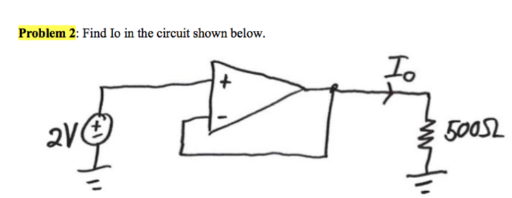 Solved Problem 2: Find Io in the circuit shown below. 500S | Chegg.com