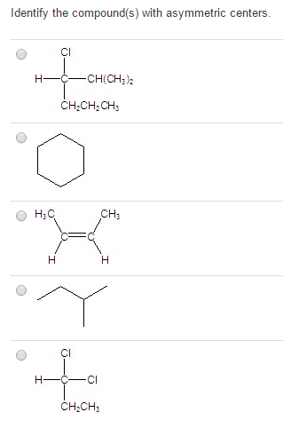 Solved Identify the compound(s) with asymmetric centers. | Chegg.com