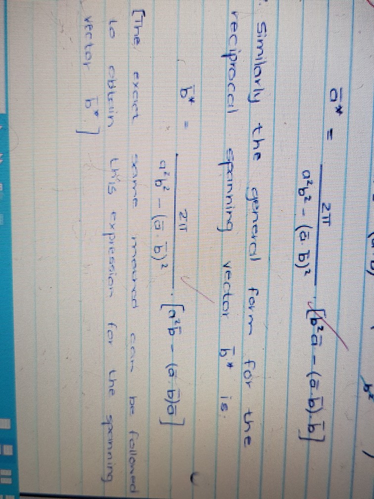 Solved a 3 25. Show that the 2D reciprocal lattice spanning | Chegg.com