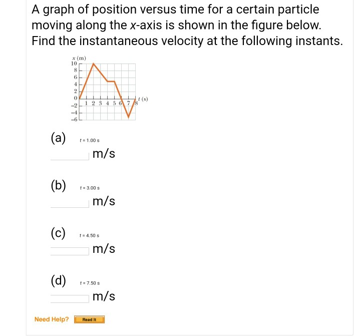 Solved A Graph Of Position Versus Time For A Certain