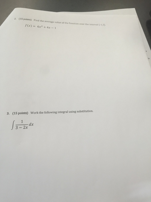 Solved Find the average value of the function over the | Chegg.com