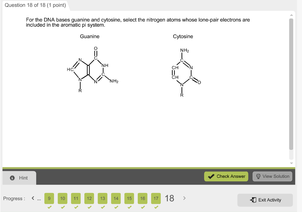 Solved For the DNA bases guanine and cytosine, select the | Chegg.com