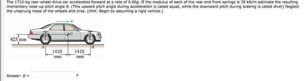 Solved The 1710-kg rear-wheel-drive car accelerates forward | Chegg.com