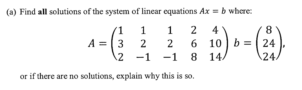 Solved Find all solutions of the system of linear equations | Chegg.com